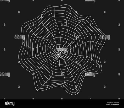 Cyber Distorted Grid Retro Punk Design Element Wireframe Wave