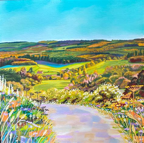 Roz Wilson Autumn Glow Surrey Landscape Painting No Naked Walls