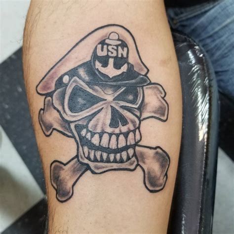 US Navy Skull Forearm Tattoo Veteran Ink