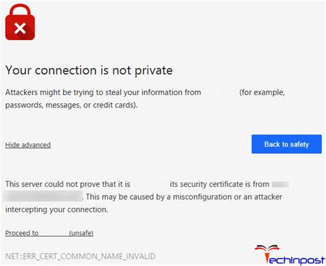 Fixed Net Err Cert Common Name Invalid Error