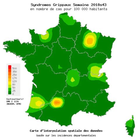 Grippe 2018 2019 où en est le virus en France Carte