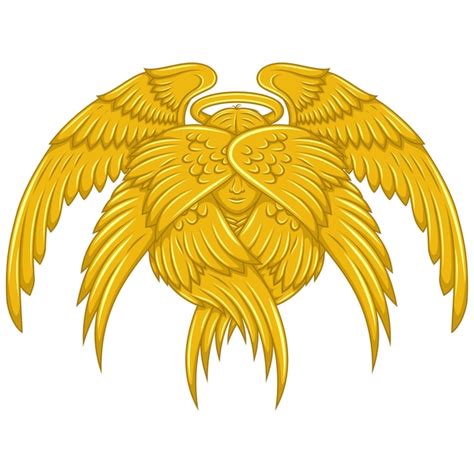 Desenho Vetorial De Anjo Asas Vetor Premium