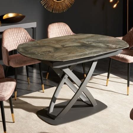 Table de salle à manger extensible INCEPTION 130 190cm taupe imitation