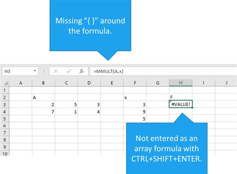 mmult excel function for matrix multiplication engineerexcel