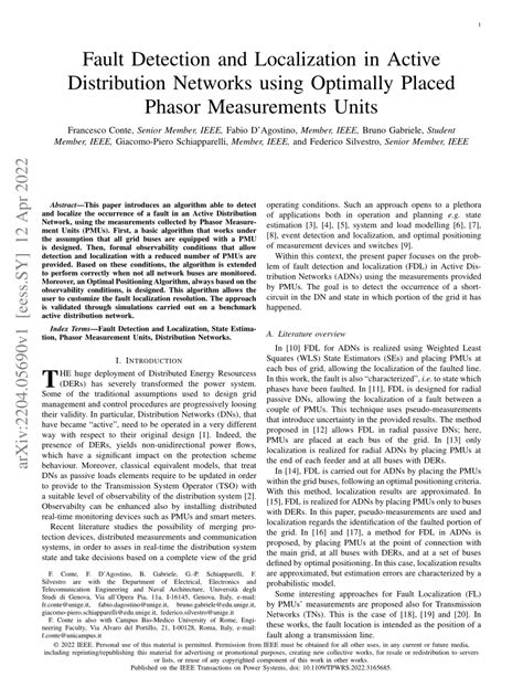 pdf fault detection and localization in active distribution networks using optimally placed