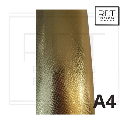 Papel Lamicote Telado Ouro Dourado Telado G Kit Folhas A