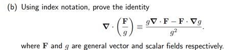 solved b using index notation prove the identity f gvf f