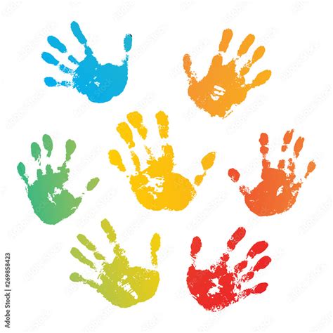 Coloured Handprints Clipart