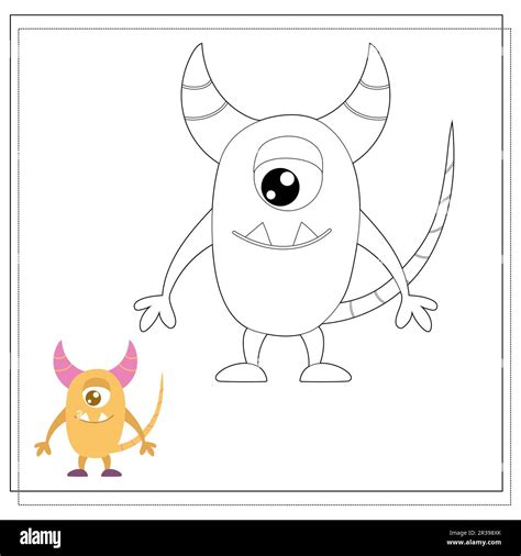 Libro para colorear para niños monstruos de dibujos animados