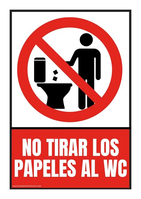 Cartel No Tirar Papeles Al Wc