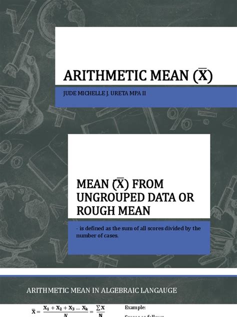 arithmetic mean x̄ pdf arithmetic mean weighted arithmetic mean