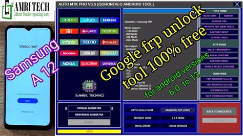 Samsung A12 Frp Bypass One Click Android 13 Auto MTK PRO V3 5 100