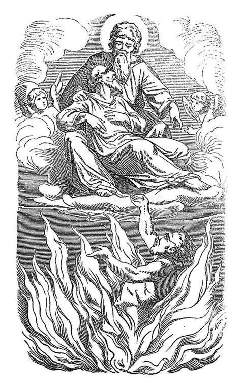 Vintage Desenho Da História Bíblica De Jesus E Parábola Do Homem Rico E
