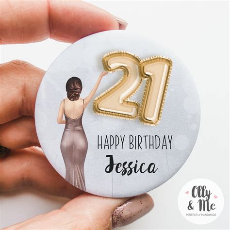 Personalised St Birthday Badge Girls Twenty First Keepsake Etsy Uk