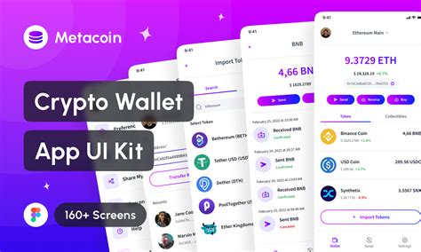 Metacoin Crypto Wallet App UI Kit Figma