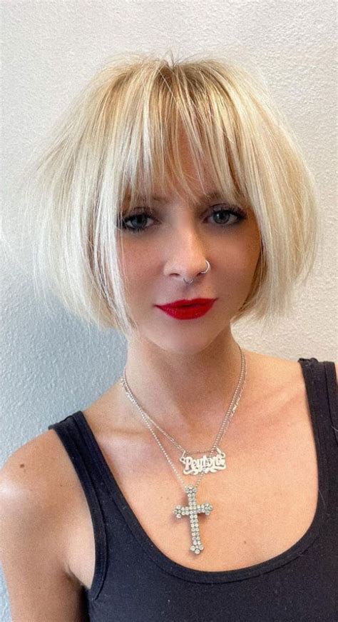 30 Cute Fringe Hairstyles For Your New Look Textured Chic Bob