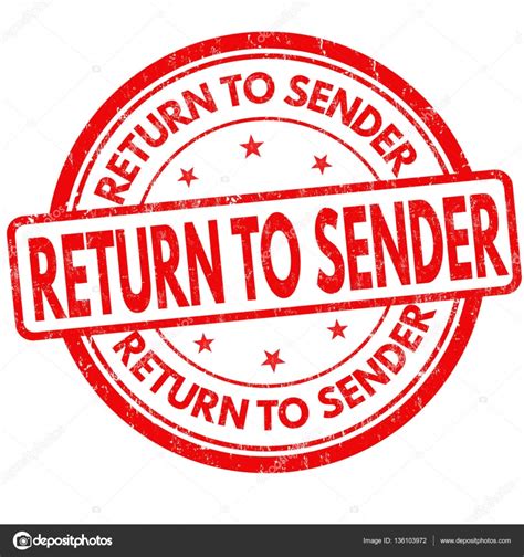 Return To Sender Sign Or Stamp Stock Vector Roxanabalint 136103972