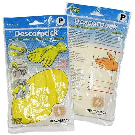 Luva para Limpeza Descarpack Látex Amarela Tamanho P Par PanVel Farmácias