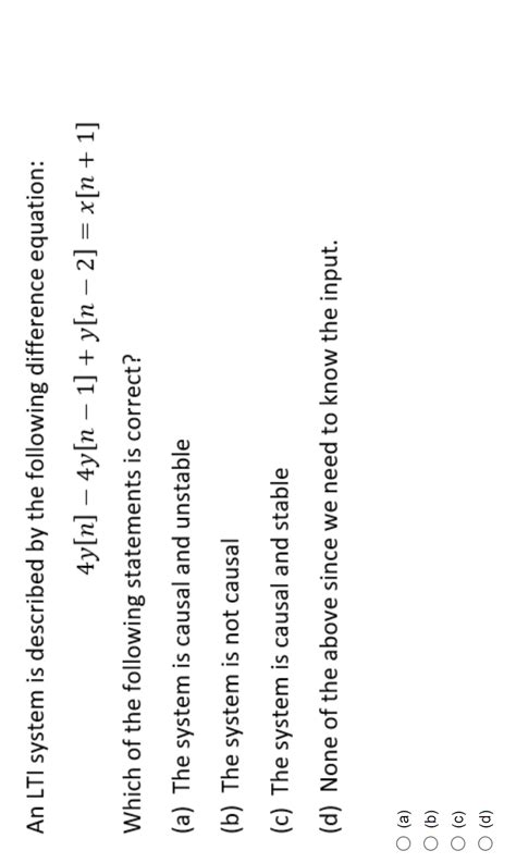 Solved An LTI System Is Described By The Following Chegg