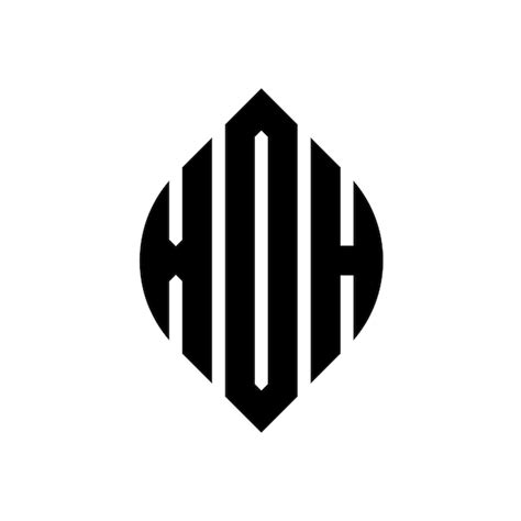 Diseño del logotipo de la letra del círculo XDH con forma de círculo y