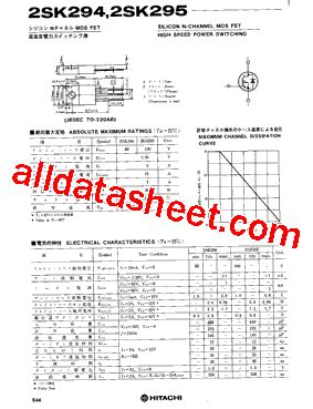 2SK295 Datasheet PDF Hitachi Semiconductor