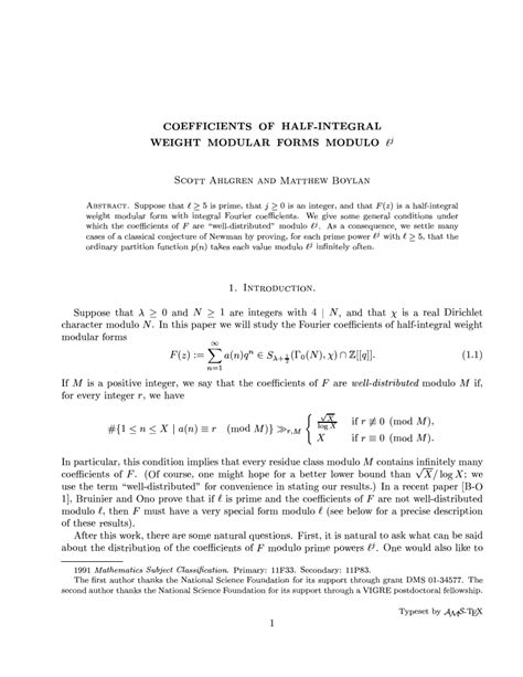 pdf coefficients of half integral weight modular forms modulo j