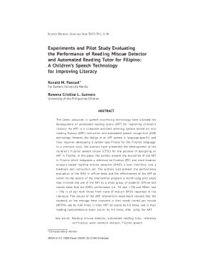 Fillable Online Journals Upd Edu 4experiments And Pilot Study Pascual