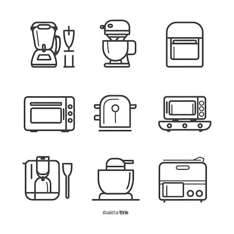 Premium Vector Kitchen Appliances Minimalist Line Art Icon Logo Symbol