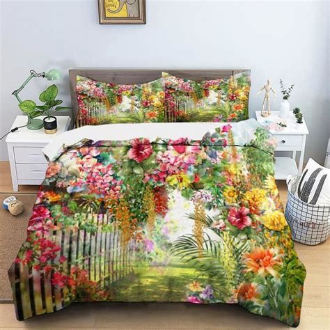 Parure de lit Fleurs épanouies belles 150 200 cm Effet 3D