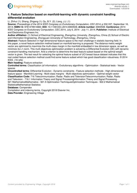 pdf feature selection based on manifold learning with dynamic constraint handling differential