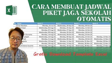 Cara Membuat Jadwal Piket Guru Otomatis Youtube