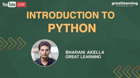 introduction to python getting started with python python programming great learning youtube