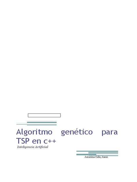 informe algoritmo genético para el tsp pdf relaciones matematicas combinatoria