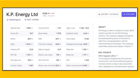 K P Energy Ltd Strong Fundamentals YouTube