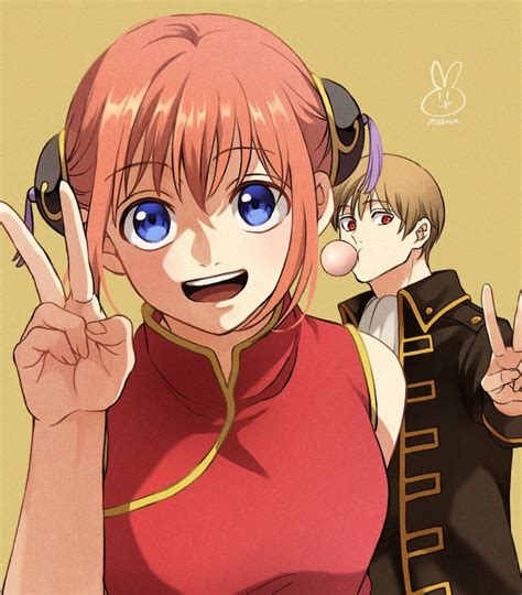 Kagura And Okita Sougo Gintama Drawn By Niina 1oo9 Danbooru