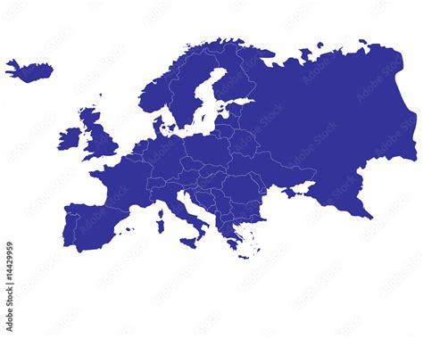 Map Of Europe Countries Outlined Stock Vector Adobe Stock