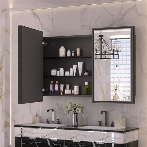Amazon Keonjinn 40 X 30 Black Bathroom Medicine Cabinets With