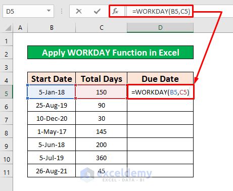 How To Calculate Due Date With Formula In Excel 7 Ways ExcelDemy
