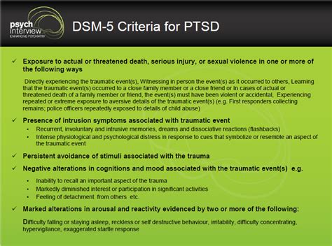 Ptsd Bullet Point Dsm Criteria Asseearly