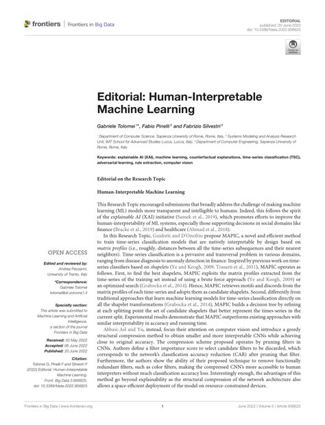 pdf editorial human interpretable machine learning