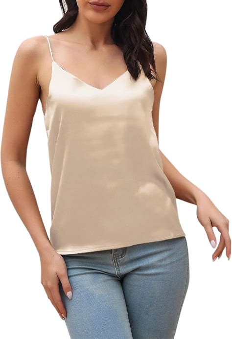 Tops F R Damen Spitze Camisole Aus Seide Und Satin F R Damen Einfarbig