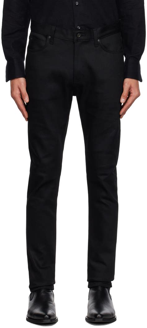 Black Stacked Guy Jeans By Naked Famous Denim On Sale