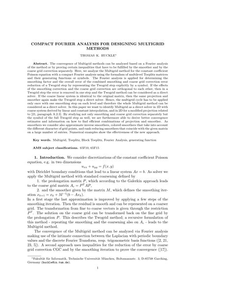 pdf compact fourier analysis for designing multigrid methods