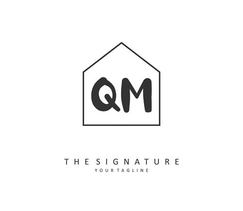 Q M QM Initial Letter Handwriting And Signature Logo A Concept