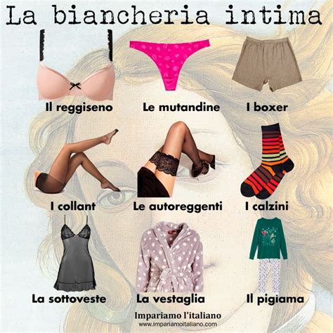 Vocabolario Illustrato La Biancheria Intima Learning Italian