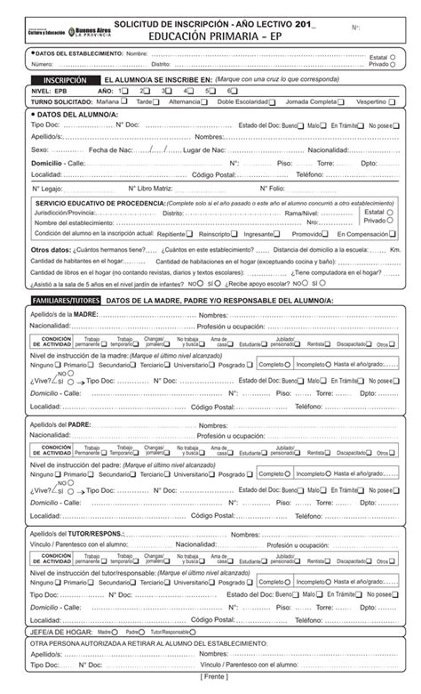PLANILLA DE INSCRIPCIÓN