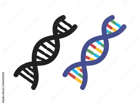 DNA Clipart Cartoon Style Simple DNA Helix Silhouette And Color Doodle