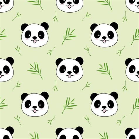 Panda lindo patrón sin costura fondo de dibujos animados panda osos