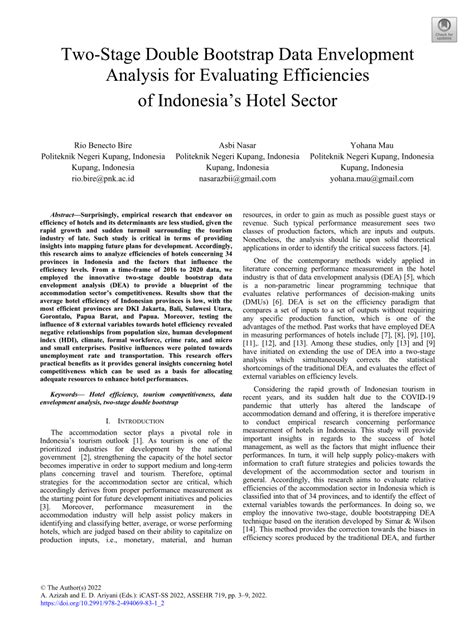 pdf two stage double bootstrap data envelopment analysis for evaluating efficiencies of