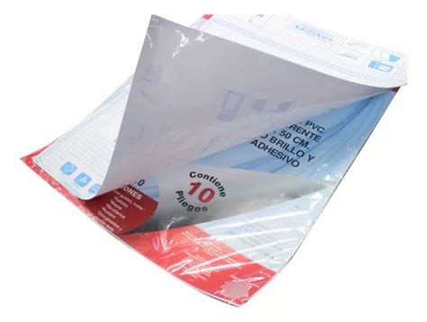 Mica Autoadherible 66x50cm Para Forrar Libro Cuaderno 10pzas MercadoLibre